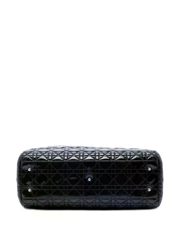 Dior Large Patent Cannage Lady Soft Shopping Tote Bag - Black