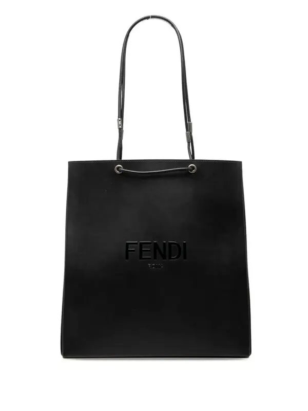 Fendi Medium Leather Shopping Satchel - Black
