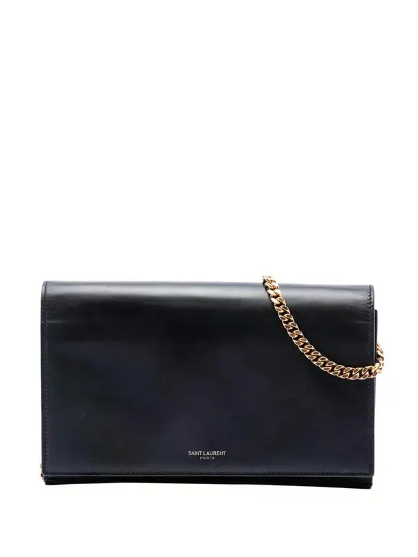 Saint Laurent 2013-2026 Mini Smooth Calfskin Paris Wallet On Chain Crossbody Bag - Black