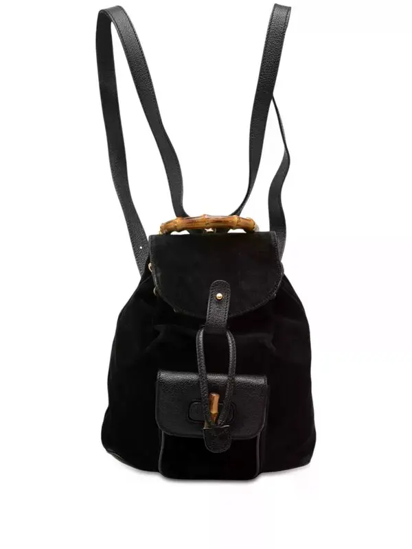 Gucci Suede Bamboo Backpack
