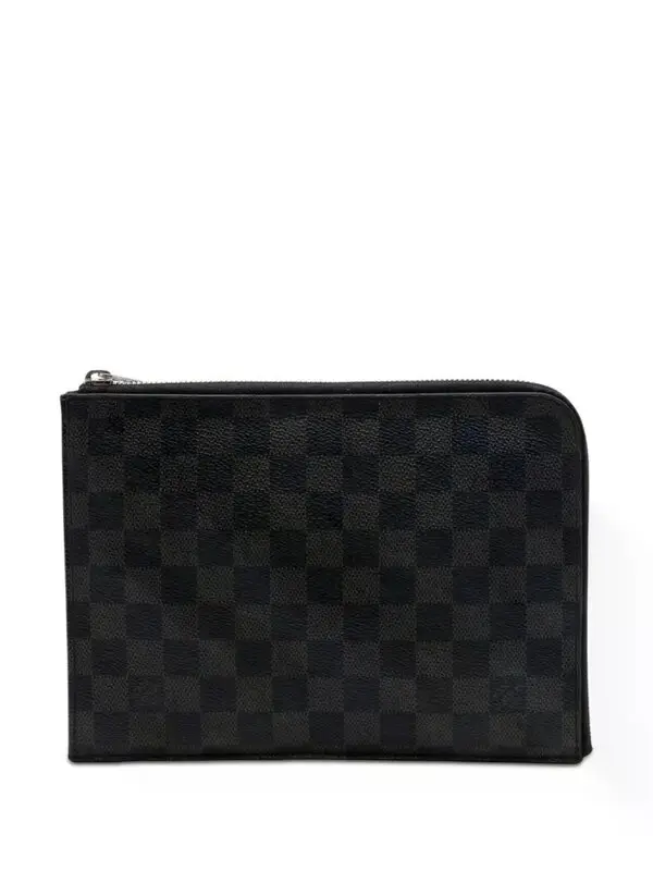 LOUIS VUITTON Damier Graphite Pochette Jour Pm Clutch Bag - Black