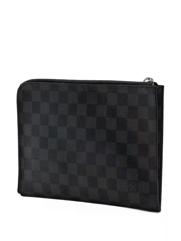 LOUIS VUITTON Damier Graphite Pochette Jour Pm Clutch Bag - Black