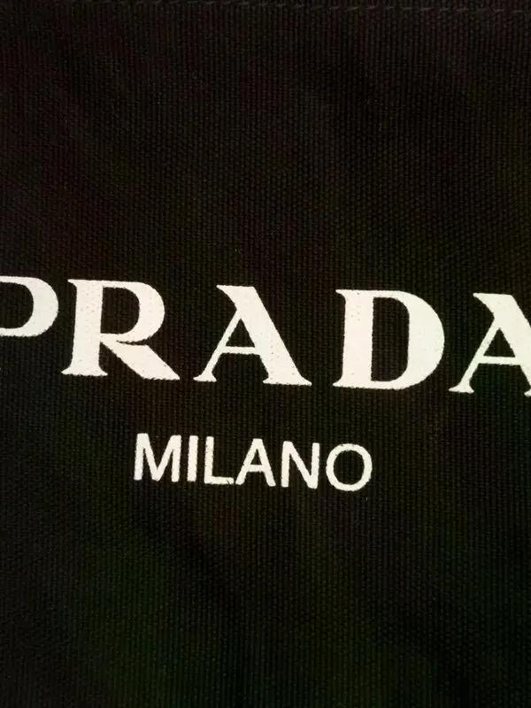 Prada Canapa Canvas Logo Wristlet Pouch