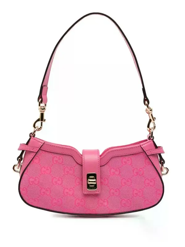 Gucci Mini Gg Canvas Moon Side Shoulder Bag - Pink