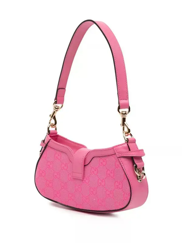 Gucci Mini Gg Canvas Moon Side Shoulder Bag - Pink