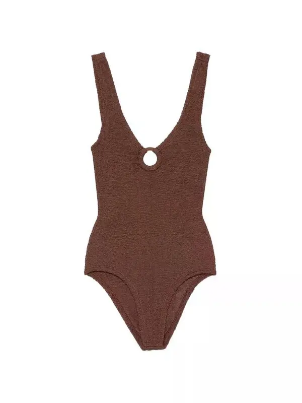 Hunza G Celine Ring Detail Swimsuit - Brown