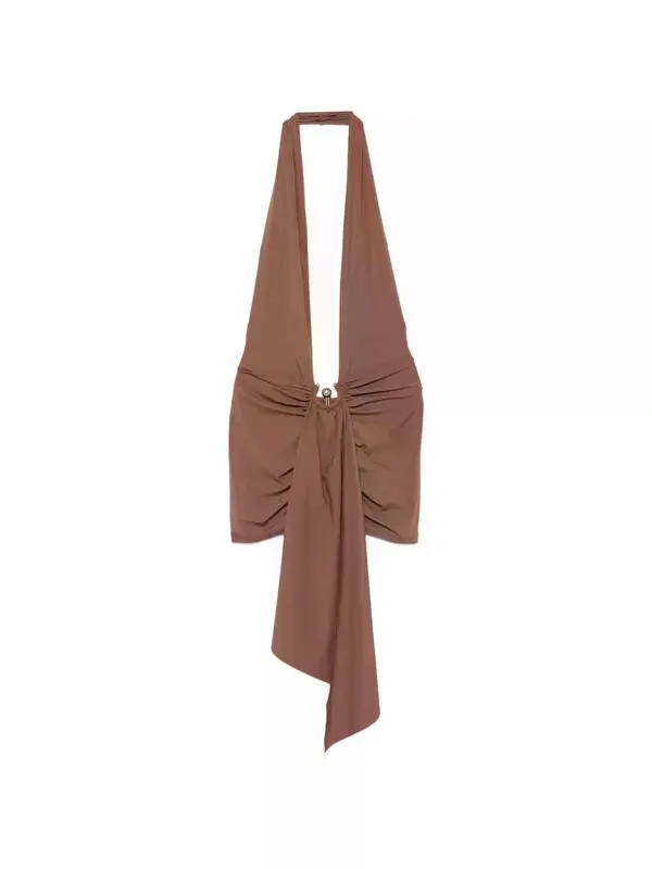 Christopher Esber Ruched Draped Mini Dress - Brown