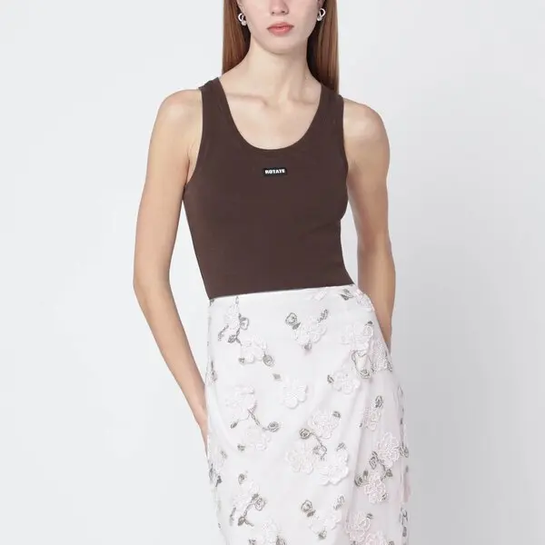 ROTATE BY BIRGER CHRISTENSEN Ribbed Cotton-blend Tank Top