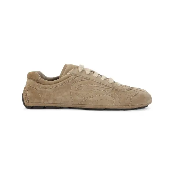 Prada Montecarlo Suede Lace-up Sneakers - Brown