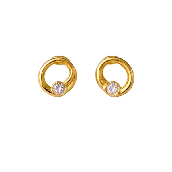 LILY FLO JEWELLERY And Diamond Stud Earrings - Gold