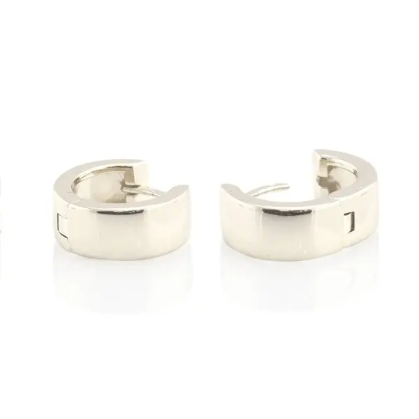 Kris Nations Sterling Hinged Huggie Hoop Earrings - Silver