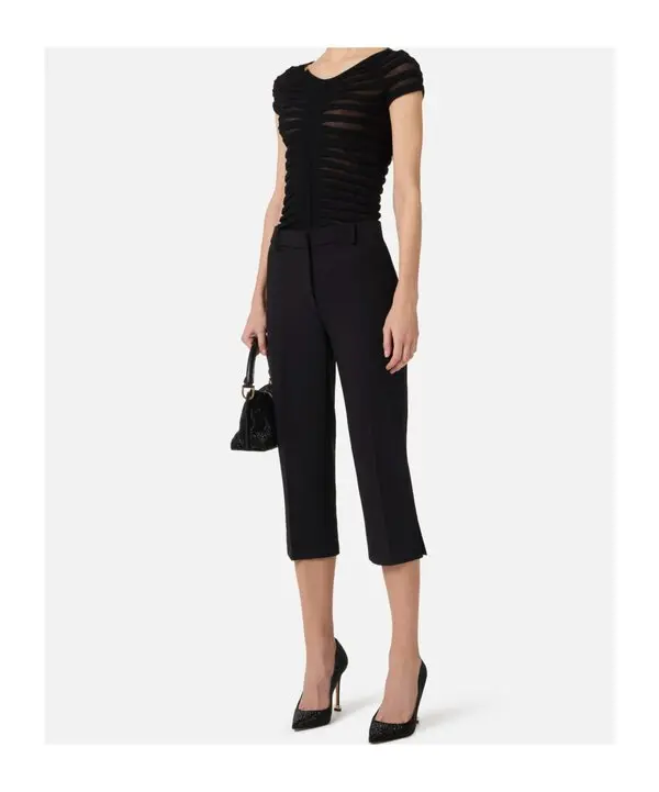 Elisabetta Franchi Sheer Stripe Knitted Top
