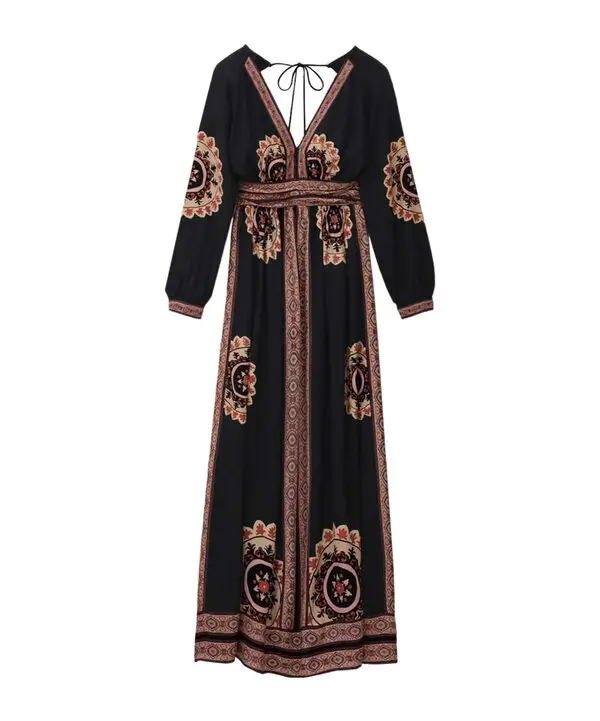 Ba&sh Vera Printed Maxi Dress - Black