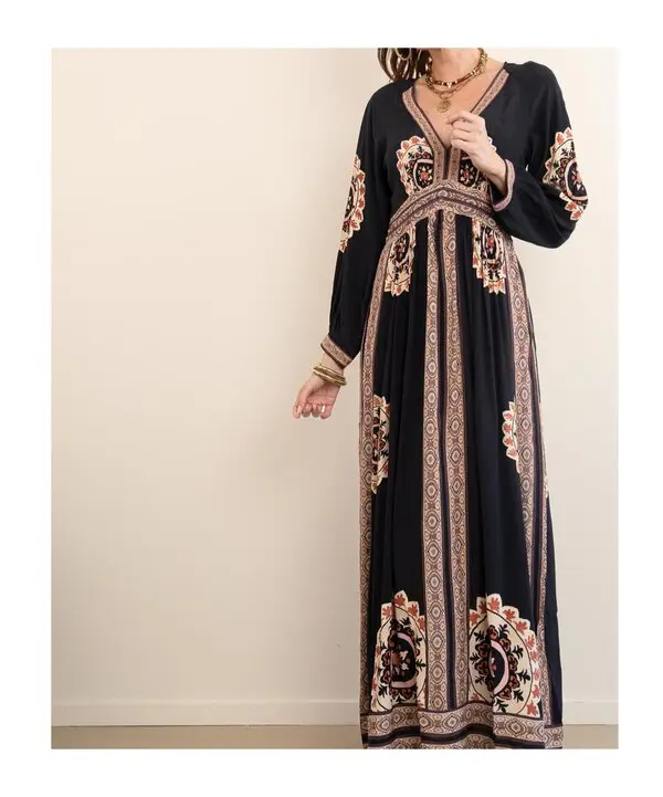 Ba&sh Vera Printed Maxi Dress - Black