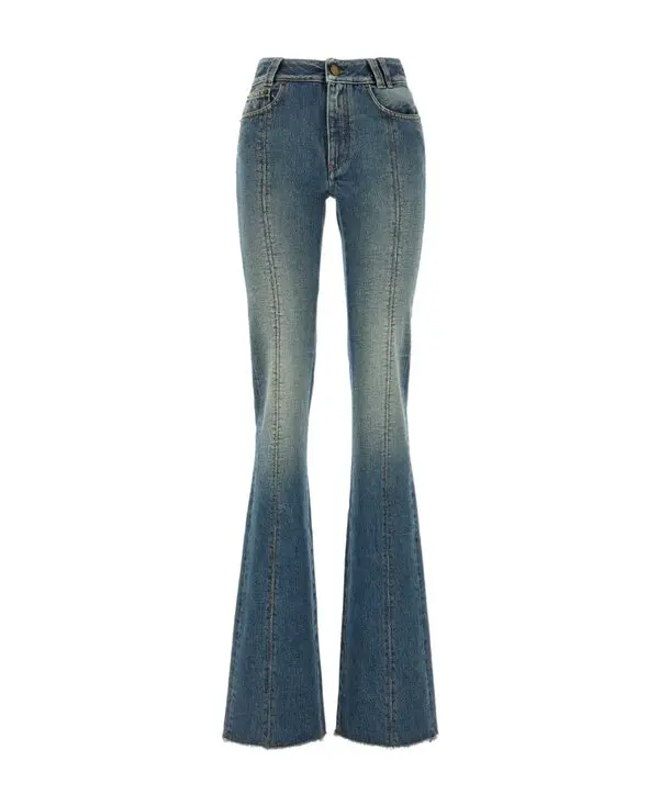 Alessandra Rich Slim Fitted Flared Denim Jeans