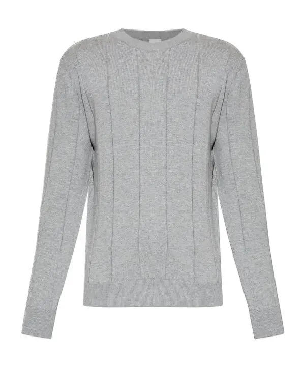 Eleventy Ribbed Crew Neck Sweater - Gray