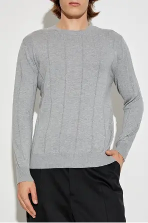 Eleventy Ribbed Crew Neck Sweater - Gray
