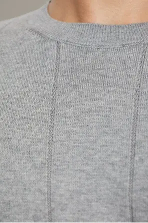 Eleventy Ribbed Crew Neck Sweater - Gray
