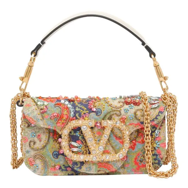 Valentino Garavani Small Loco Paisley Embellished Shoulder Bag