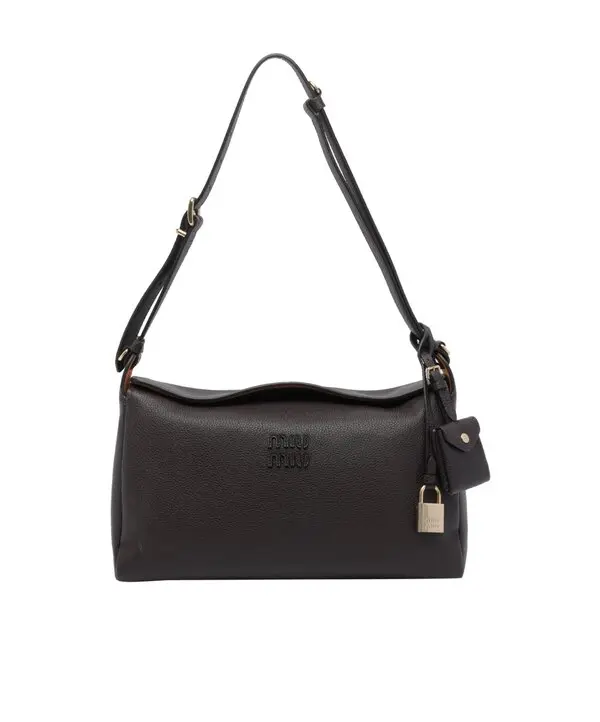 Miu Miu Patterned Shoulder Bag - Black