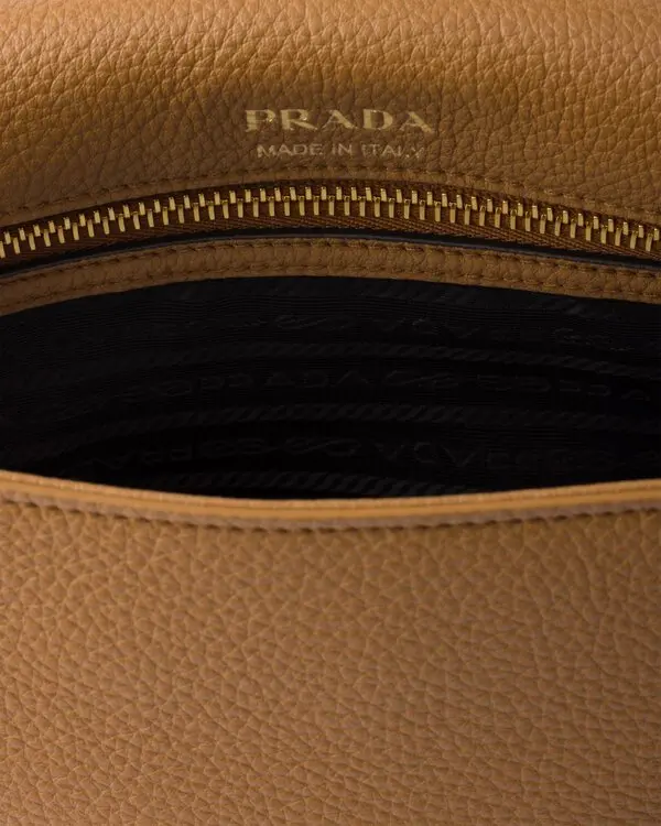 Prada Pattina Flap Shoulder Bag - Caramel