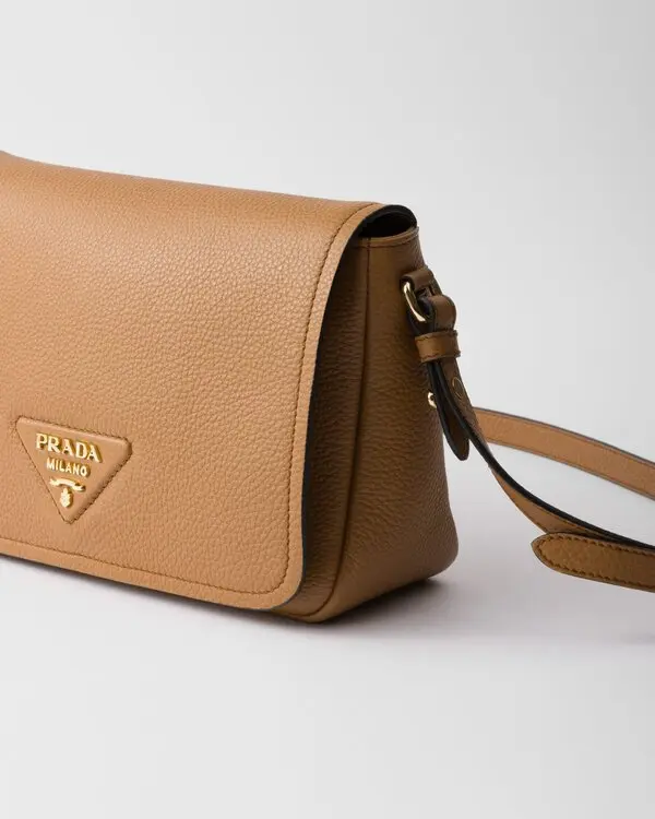 Prada Pattina Flap Shoulder Bag - Caramel