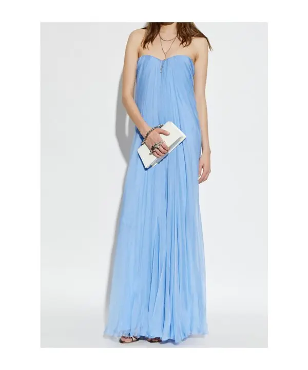 Alexander McQueen Strapless Bustier Evening Gown