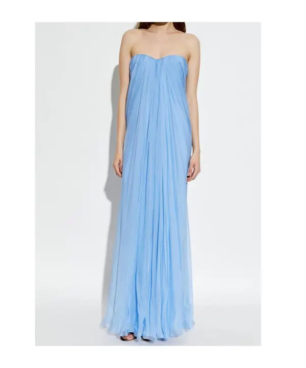 Alexander McQueen Strapless Bustier Evening Gown