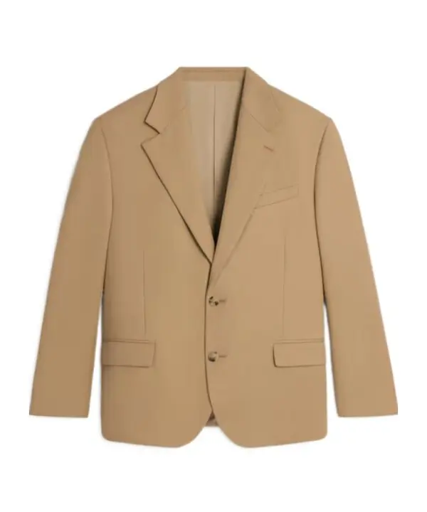 Celine Tailored Jacket In Stretch Wool Gabardine - Camel