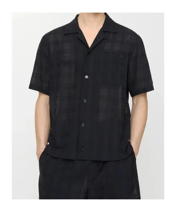 Burberry Relaxed Fit Check Cotton Voile Shirt