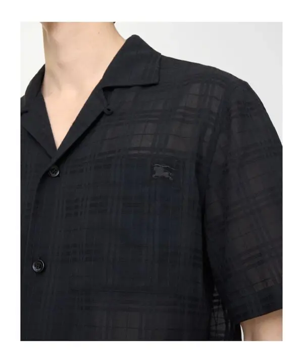 Burberry Relaxed Fit Check Cotton Voile Shirt