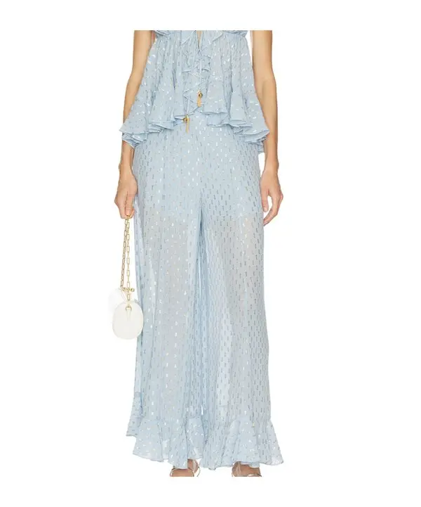 Zimmermann Ruffled Hem Wide-leg Trousers