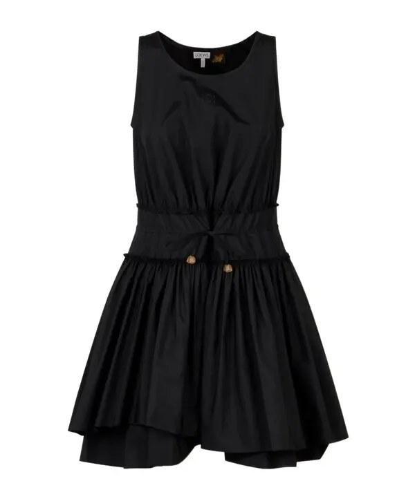 Loewe Drawstring Mini Dress - Black