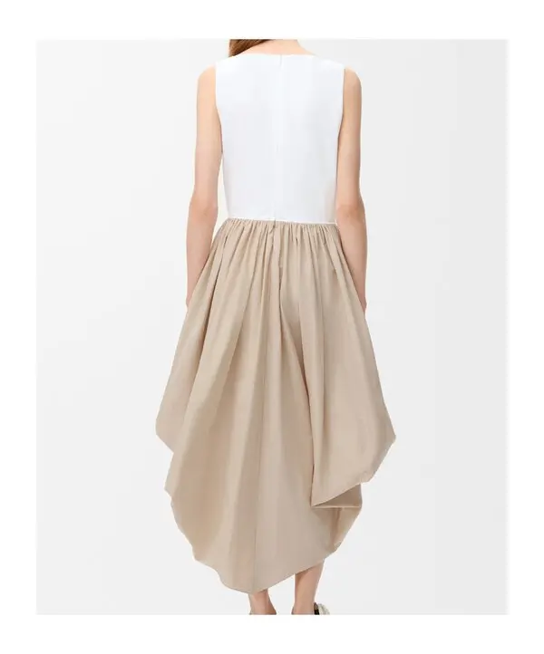 Loewe Cotton Poplin Draped Ruffle Dress
