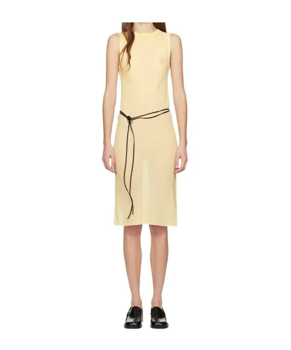 RIER Sleeveless Sheer Tulle Round Neck Dress