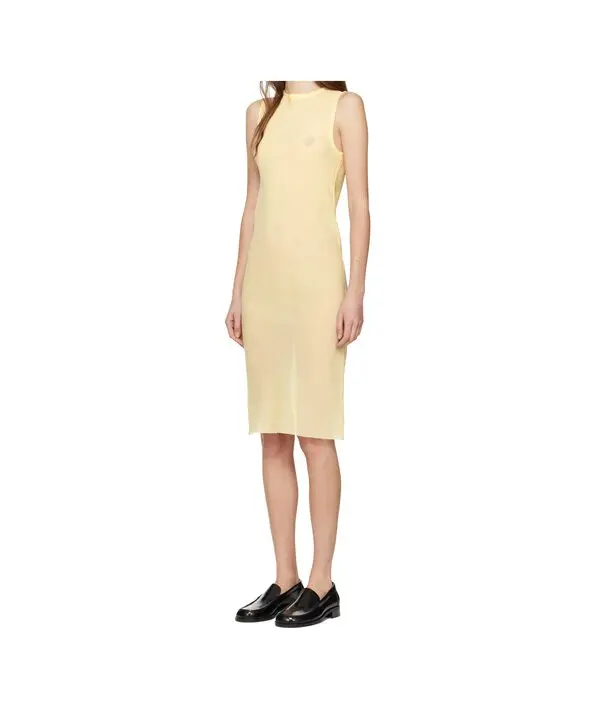 RIER Sleeveless Sheer Tulle Round Neck Dress