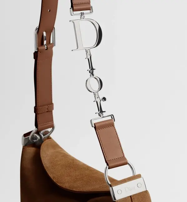 Dior Medium Suede Shoulder Bag With Silver-tone Hardware