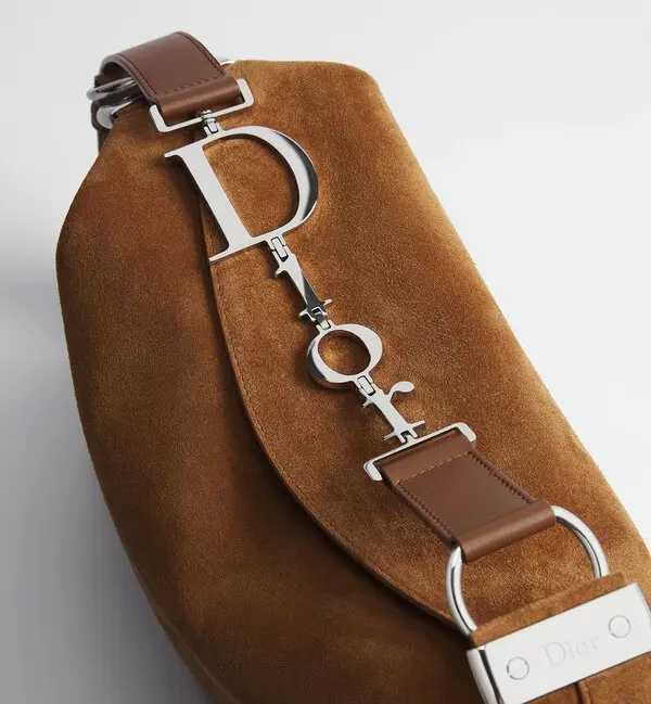 Dior Medium Suede Shoulder Bag With Silver-tone Hardware