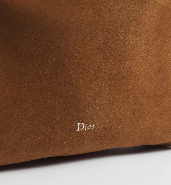 Dior Medium Suede Shoulder Bag With Silver-tone Hardware