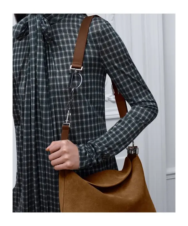 Dior Medium Suede Shoulder Bag With Silver-tone Hardware