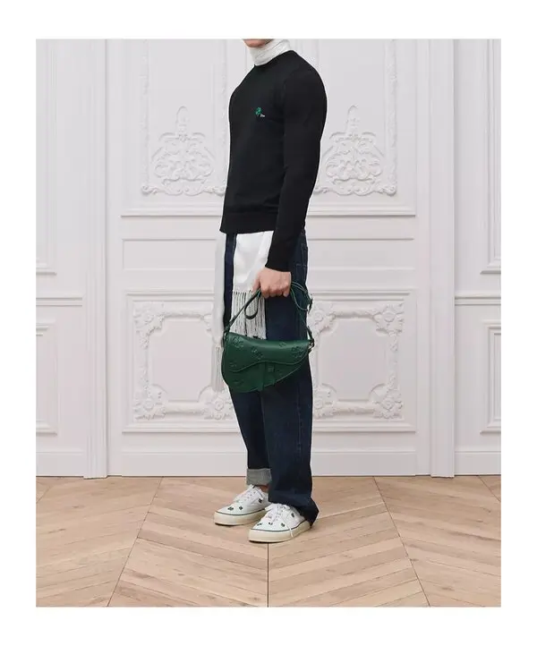 Dior Virgin Wool Sweater With Clover Embroidery