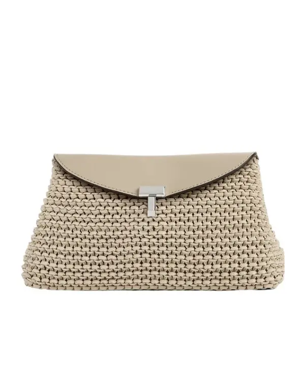 TOTEME Mini T-lock Woven Leather Clutch