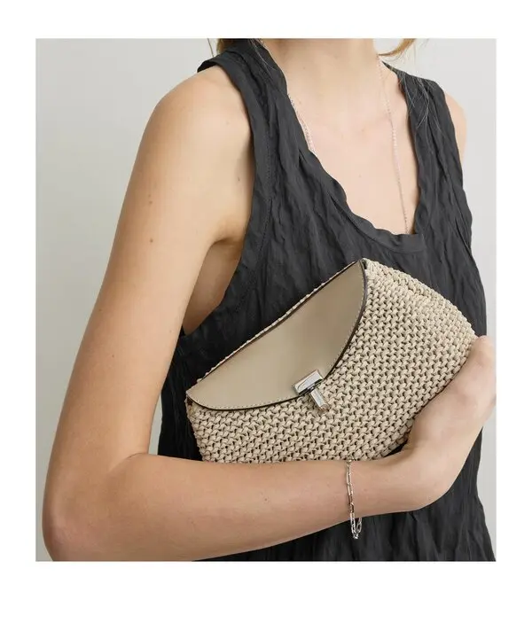 TOTEME Mini T-lock Woven Leather Clutch