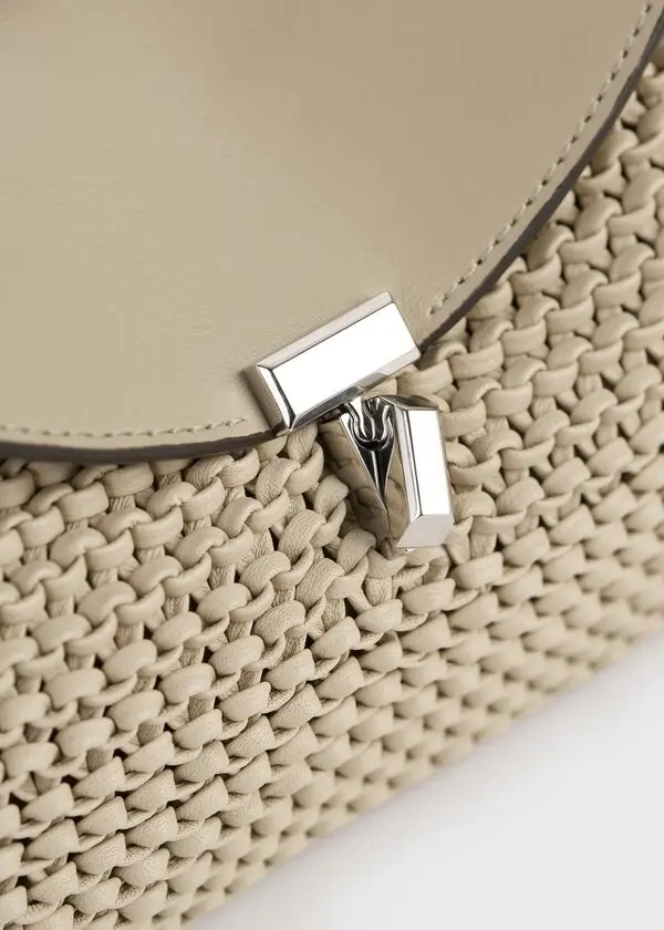 TOTEME Mini T-lock Woven Leather Clutch