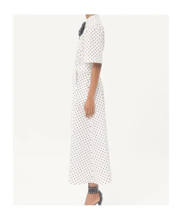 Valentino Garavani Poplin Polka Dot Midi Dress - White/black