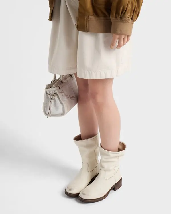 Prada Distressed Mid-calf Boots