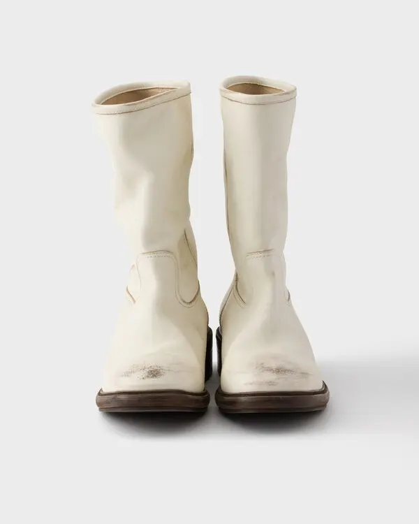 Prada Distressed Mid-calf Boots