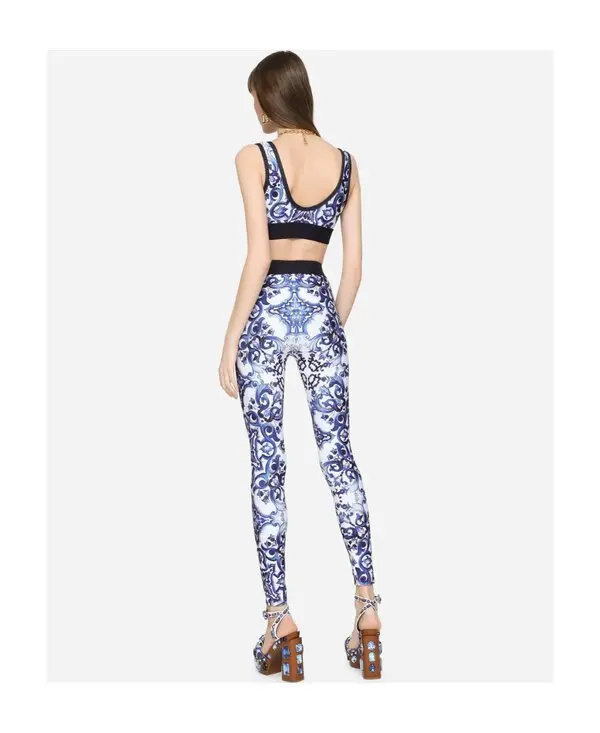 Dolce & Gabbana Majolica Print Cropped Top
