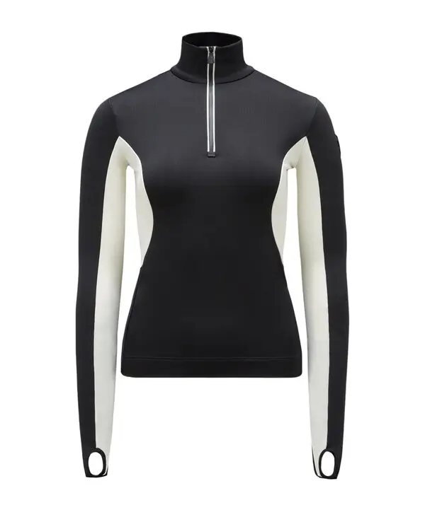 Moncler Half-zip High Neck Sweater - Black