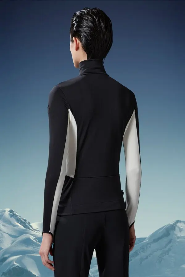 Moncler Half-zip High Neck Sweater - Black
